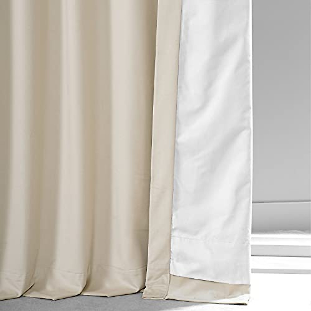 HPD HALF PRICE DRAPES Blackout Solid Thermal Insulated Window Curtain 50 X 96 Signature Plush Velvet Curtains for Bedroom & Living Room (1 Panel), VPYC-SBO198593-96, Diva Cream