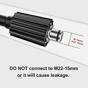 POHIR Pressure Washer Hose 25FT, Kink Resistant Power Washer Replacement Hose 1/4 Inch with M22 14MM Swivel, Lightweight Pressure Washer Extension Hose 3600 PSI