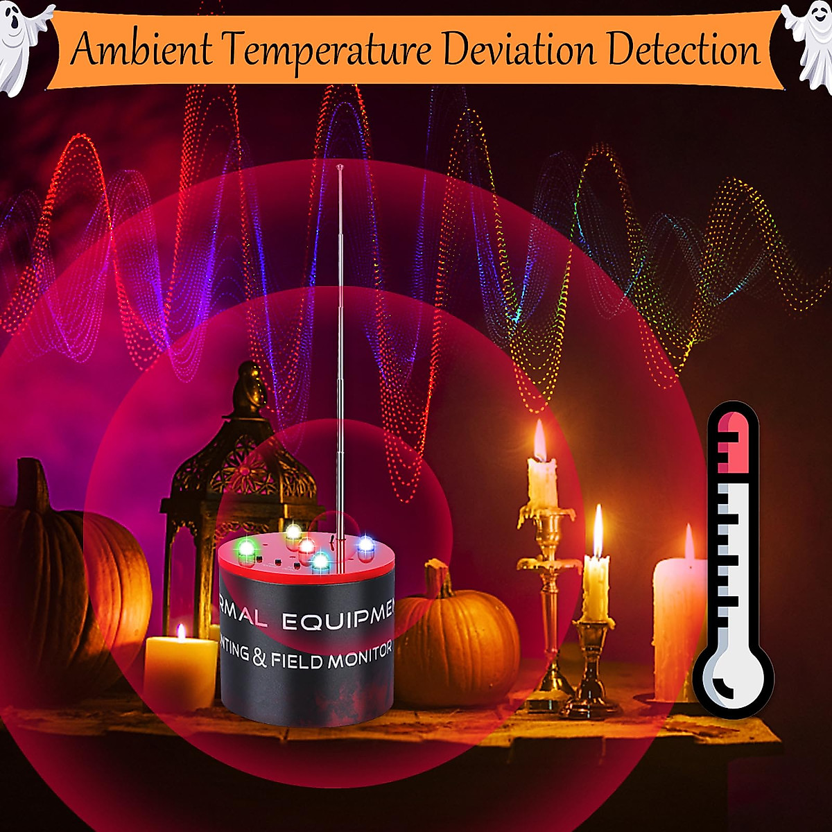 Chkenono Ghost Hunting Equipment, Paranormal Equipment Tool with Enhanced Sensitivity and Temperature Deviation Detection, EMF Detector for Professional Paranormal Investigations
