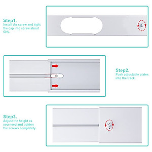 KLOLKUTTA Portable Air Conditioner Window Kit with Coupler, Portable AC Window Kit Accessories for Exhaust Hose, Adjustable Universal Window Slide Panels Kit Plates for 5.9 Inches Ducting