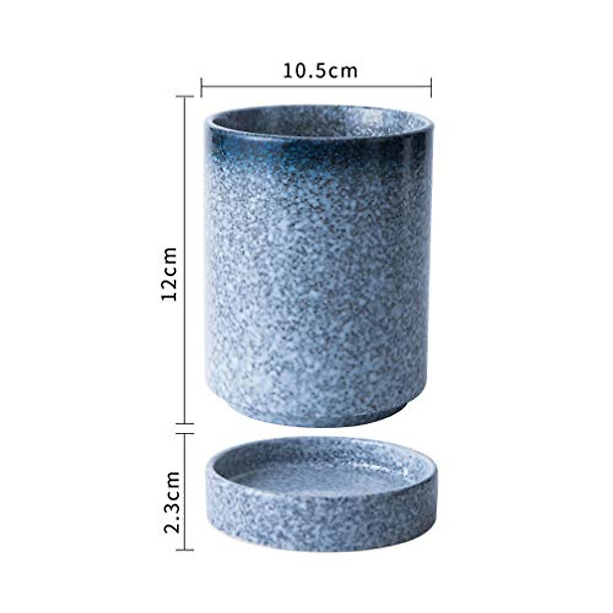 Organizer Box Silverware Ceramic Utensil Holder Shelf Rack Stand Countertop Kitchen Utensil Organizer Flatware Drying Basket for Forks Spoon Chopsticks Blue Utensils