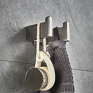 JunSun Bathroom Double Robe Hook Modern Design Little Towel Hook Coat Hook Contemporary Clothes Hook Kitchen Hooks Stainless Steel Wall Mounted Hook Anti-Rust Garage Hooks Bathroom Hook Brushed Nickel