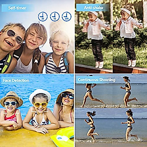 Digital Camera, Kids Vlogging Camera FHD 1080P 30MP Video Camera with 32GB SD Card, 18X Digital Zoom, 2 Batteries, 2.8" Screen Compact Portable Mini Cameras for Students Teens Adults Girls Boys-Silver