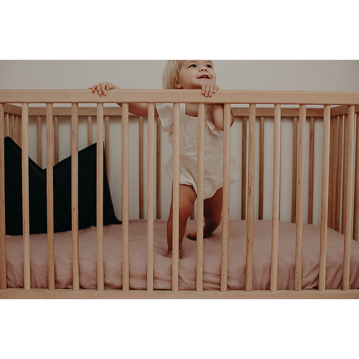 Frankie Lane 100% French Linen Stone Washed Fitted Crib Sheets. Oeko-TEX Certified Baby Crib Sheets for cot or Toddler Bedding. Linen Sheet Crib Sheets for Boys or Girls. Baby Linen Sheets