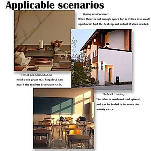 Multifunctional Foldable Desk, 80×59×79, Computer Desk Suitable for Small Spaces, Computer Desk with Adjustable Desktop Size and Foot Pads, Oak Color