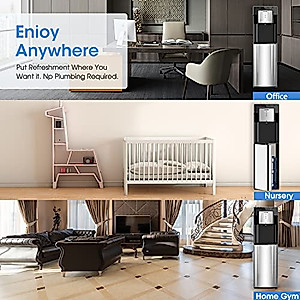 SOOPYK Bottom Loading Water Dispenser for 5 Gallon Bottle - Self Cleaning - 3 Temperature Settings - Child Safety Lock