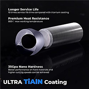 amoolo Single End Countersink Bit, Cobalt Steel Countersink Drill Bit with TiAlN Coating Finish for Hard Metal, 82 Degree Point Angle, 3/8” Round Shank, 1/2” Body Diameter