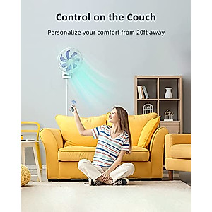 Airbition 8” Small Wall Mount Fan with Remote Control, 90°Oscillating, 4 Speeds, Timer, Included 120° Adjustable Tilt, High Velocity, 70Inch Cord, for RV Bedroom Home Office Garage