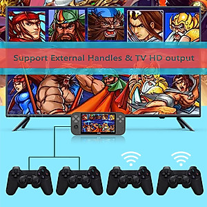 Joseky X20 Handheld Game Console - Support External Handles and Built-in 1000+ Classic Games, Two-Player Mode TV HD Output 5.1-inch Large-Screen Multi-Function Game Console (Black)