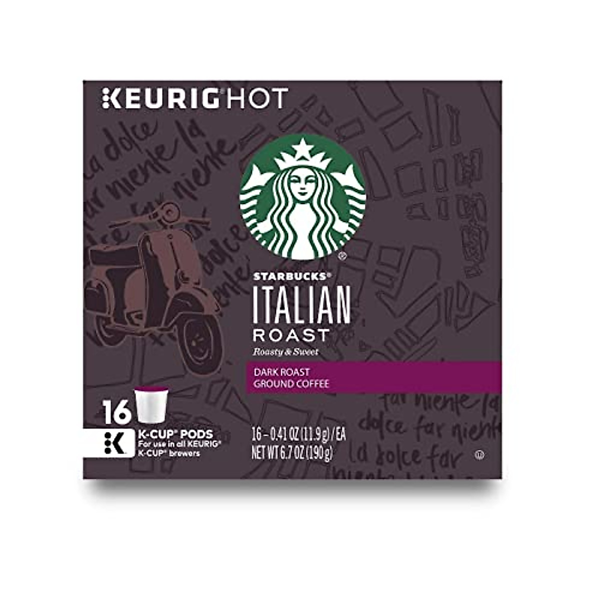 Keurig K-Cup Pod Starbucks Italian Roast Coffee - 16-pk.