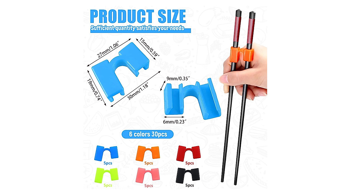 Chopstick Helper Training Kit - 30 Reusable Chopstick Holders