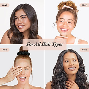 Kitsch Matte Scrunchies for Women - Hair Ties for Thick, Thin or Girls' Hair | Soft, Cute 5pc Set (Blush/Mauve)