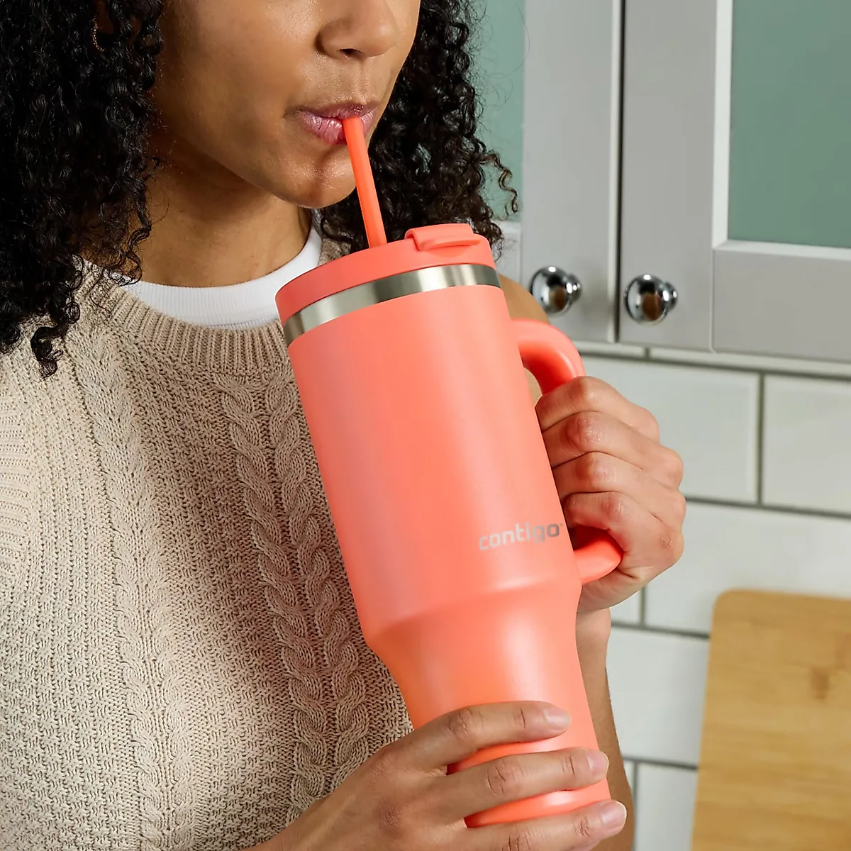 Contigo Streeterville 40oz Tumbler, Stainless Steel Vacuum Insulated, Leak-Proof, Cold for 29 Hours, Coral