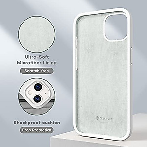 CellEver Ultra Durable Silicone Case for iPhone 13, Military Grade Protection [3 Layers & Double Coated] [Slim Fit] Shockproof Cover with Soft Microfiber Interior (6.1 inch, White)