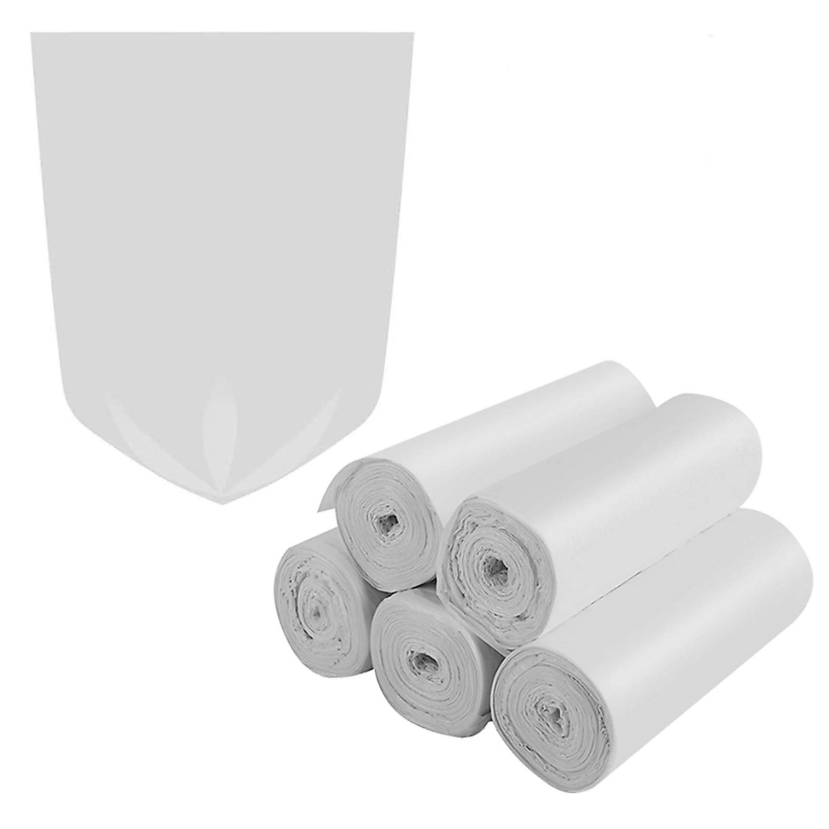 Mini Trash Bags 1.2 Gallon Inwaysin Mini Garbage Bags Compost Trash Can Liners 1-1.5 Gallon for Mini Trash Can Diaper Trash Bags 4.5-5 Liter 125 Count White