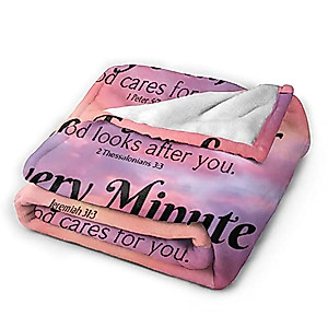 Menghao Bible Blanket Christian Gifts for Women, Religious Blanket with Inspirational Verse Thoughts and Prayers-Scripture Blanket Catholic Gifts Birthday Gifts Spiritual Gifts for Women 60"X 80"