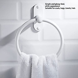 Bathroom Towel Holder, Aluminium Alloy Space Saving White Elegant Style Washroom Hand Towel Rings, Hangers Wall Mount Heavy Duty Storage for Hotel Bathroom Kitchen