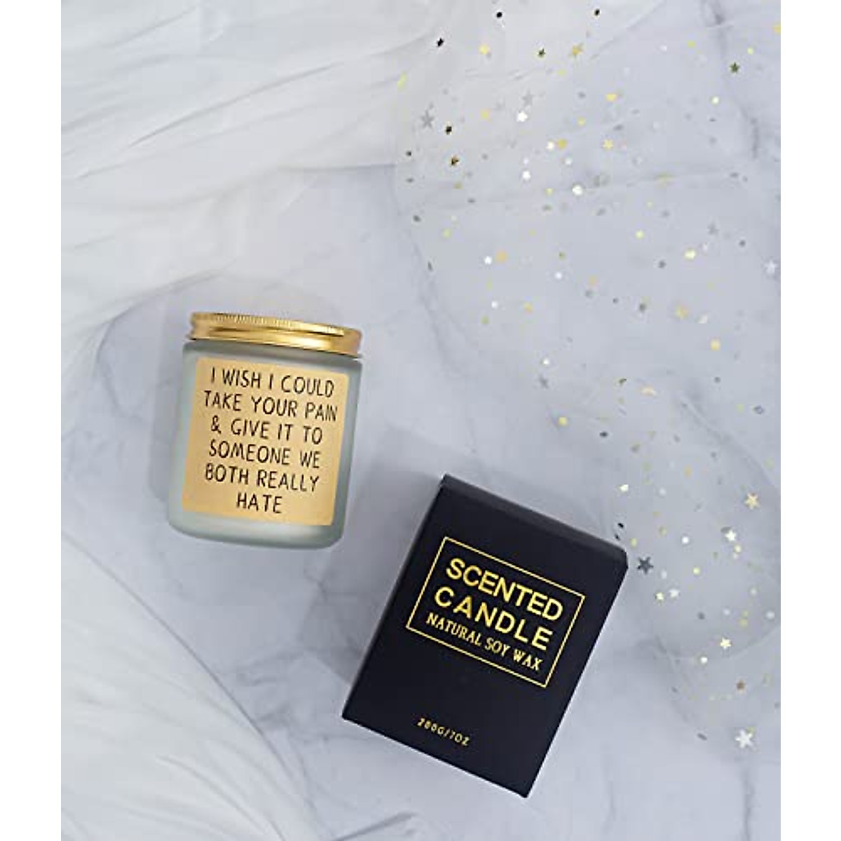 Lavender Scented Candle - Get Well Soon Gifts for Women After Surgery - Get Well Gifts for Women - Feel Better, Divorce, Grieving, Condolence, Sorry for Your Loss, Cancer Gifts for Women