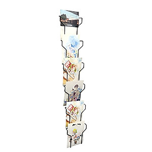 FixtureDisplays® Wall Mount 5X7 Inches 5.8 Inches Pocket Vertical Portrait Width Greeting Card Post Card Display Wire Rack Black 11716