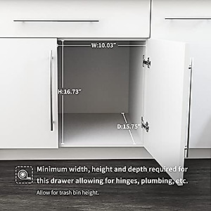 Tanamu Pull Out Trash Can Under Cabinet, 10 Gallon Pull-Out Under Mount Kitchen Waste Container Trash Cans, under sink trash can, Ball-Bearing Slider, Door Mounting Kit, Silver（Trash Can Not Included）