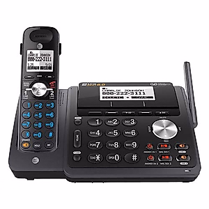AT&T TL88102BK DECT 6.0 2-Line Expandable Cordless Phone with Answering System and Dual Caller ID/Call Waiting, 3 Handsets, Black