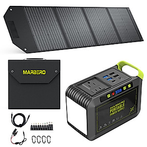 MARBERO 100W Solar Panel Solar Generator with Portable Power Station Included 110V Laptop Charger for Outdoor Home Camping Emergency RV