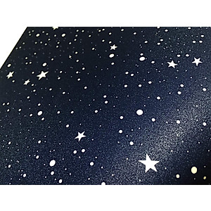 AMAZING WALL Peel and Stick Wallpaper Night Sky Moon and Stars Shiny Film Self Adhesive Wallpaper Contact Papaer,15.7x198inch