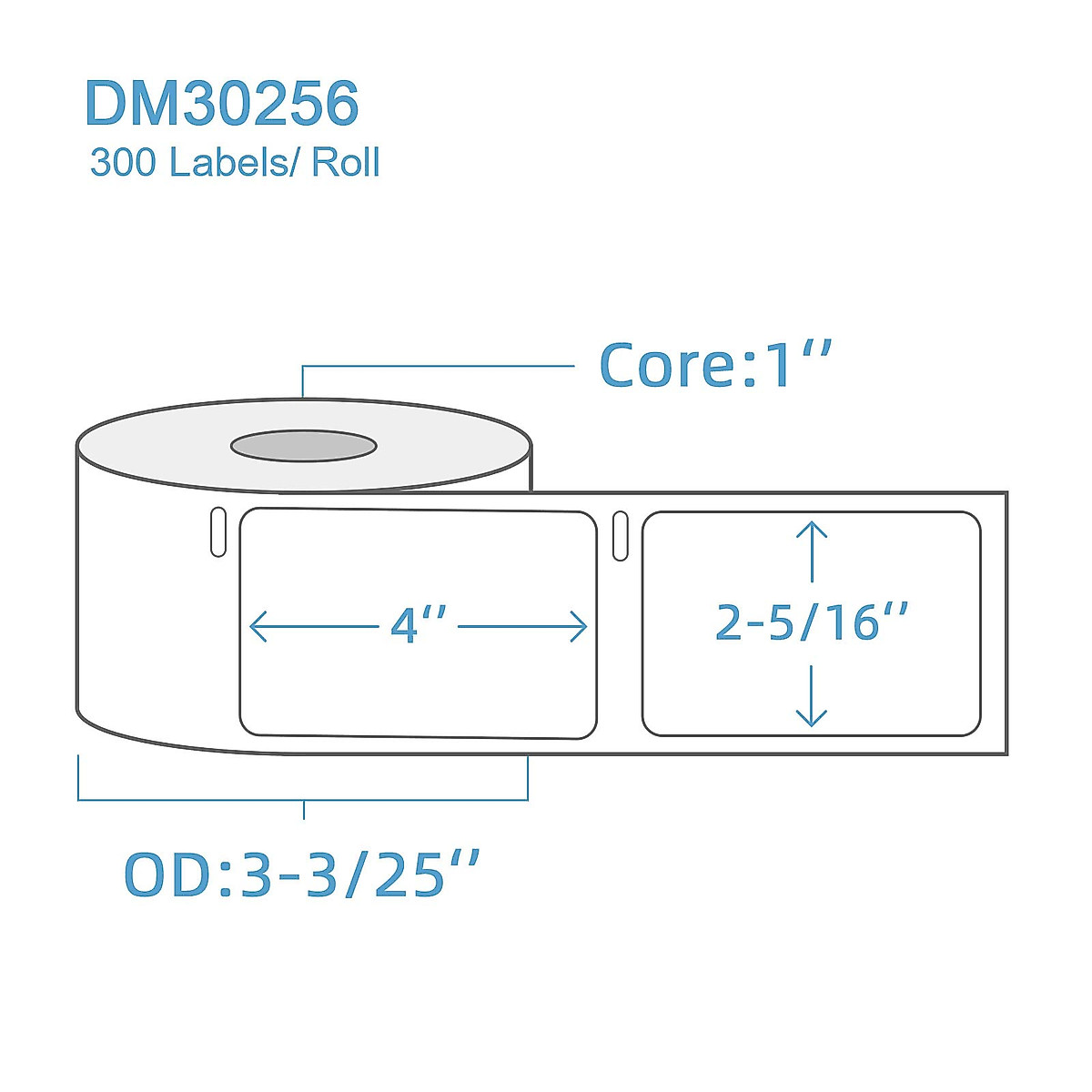 Labelebal 12 Rolls Compatible 2-5/16" x 4"(59 mm x 101 mm) Direct Thermal Labels Replacement for DYMO 30256 Postage Address Shipping Compatible for DYMO & Rollo & Zebra Printer (300 Labels/Roll)