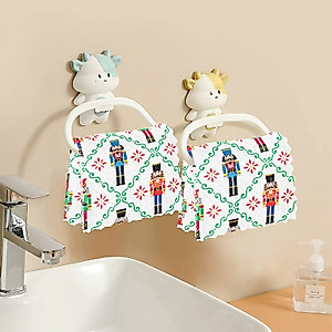 VIGTRO Christmas Winter Nutcrackers Kitchen Towels Super Absorbent,Premium Xmas Soldier Dish Cloths Towels,Washable Fast Drying Winter Dish Rags Reusable Cleaning Cloth 11x11 6 Pack