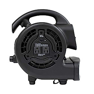 XPOWER P-80A Mini Mighty 138 W 600 CFM Centrifugal Air Mover, Carpet Dryer, Floor Fan, Blower, Stackable, Daisy Chain, for Water Damage Restoration, Janitorial, Plumbing, Home Use, Black