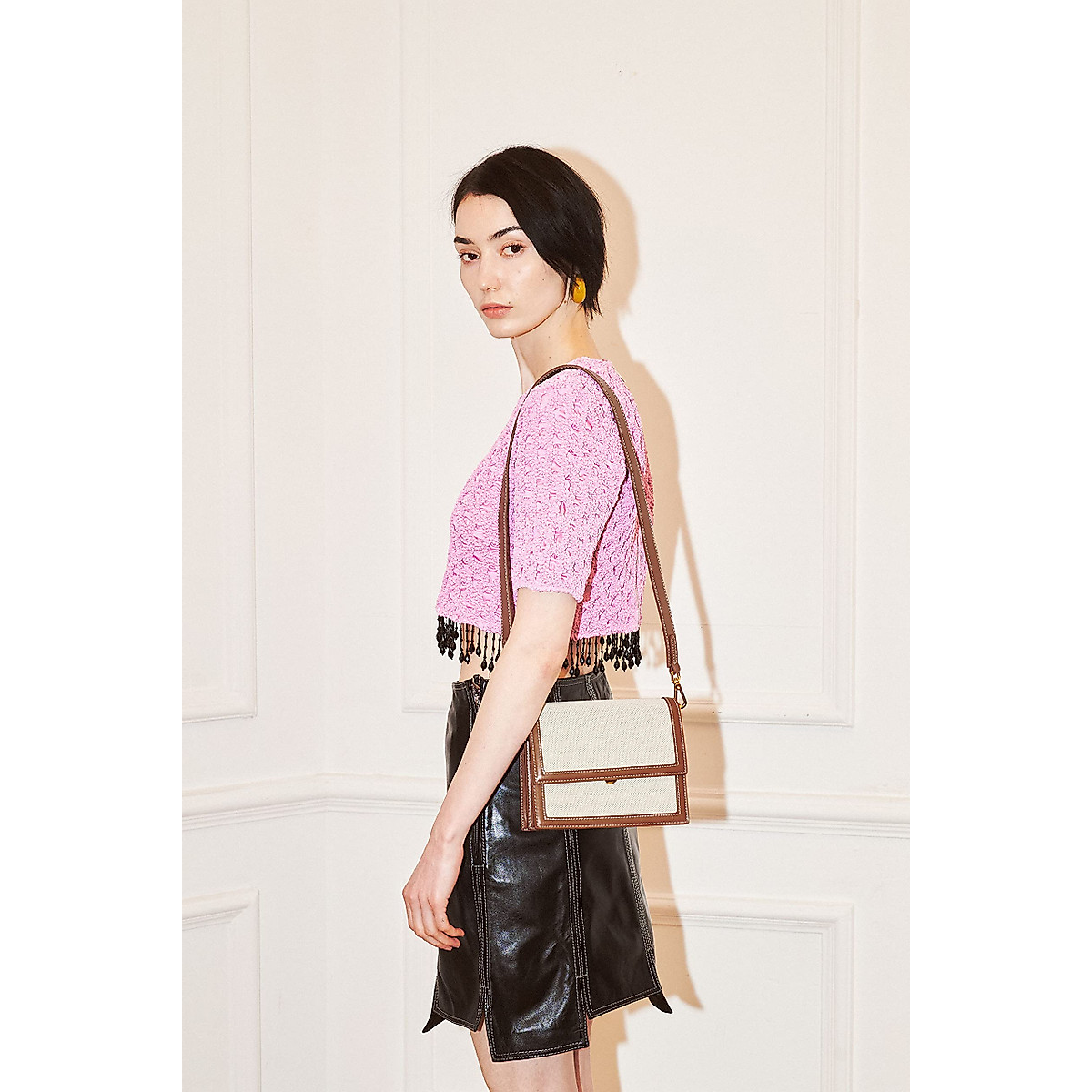 JW PEI Women's Mini Flap Crossbody (Beige Canvas)