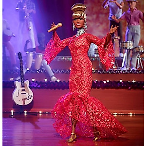 Barbie Inspiring Women Doll, Celia Cruz Queen of Salsa in Red Lace Dress with Golden Microphone, Collectible with Doll Stand & Certificate of Authenticity