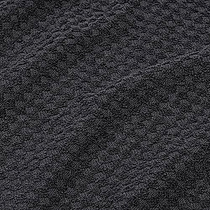 Amazon Basics 100% Cotton, Soft & Absorbent, Popcorn Texture Terry Kitchen Dish Towels, 28"L x 16"W, Black, Pack of 8