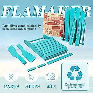 Flamaker Classic Outdoor Adirondack Chair Patio Lawn Foldable Chairs Indoor Adirondack Chairs All-Weather Resistant for Garden Backyard Porch Garden Fire Pit Patio (Aruba)