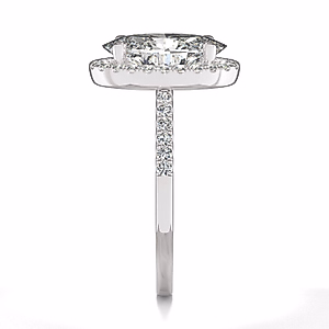 Charles & Colvard Created Moissanite 12x8mm Oval Cut Elongated Engagement Ring for Women | 4.75 cttw DEW | Lab Grown | Solid 14K White Gold with Rhodium | Size 6