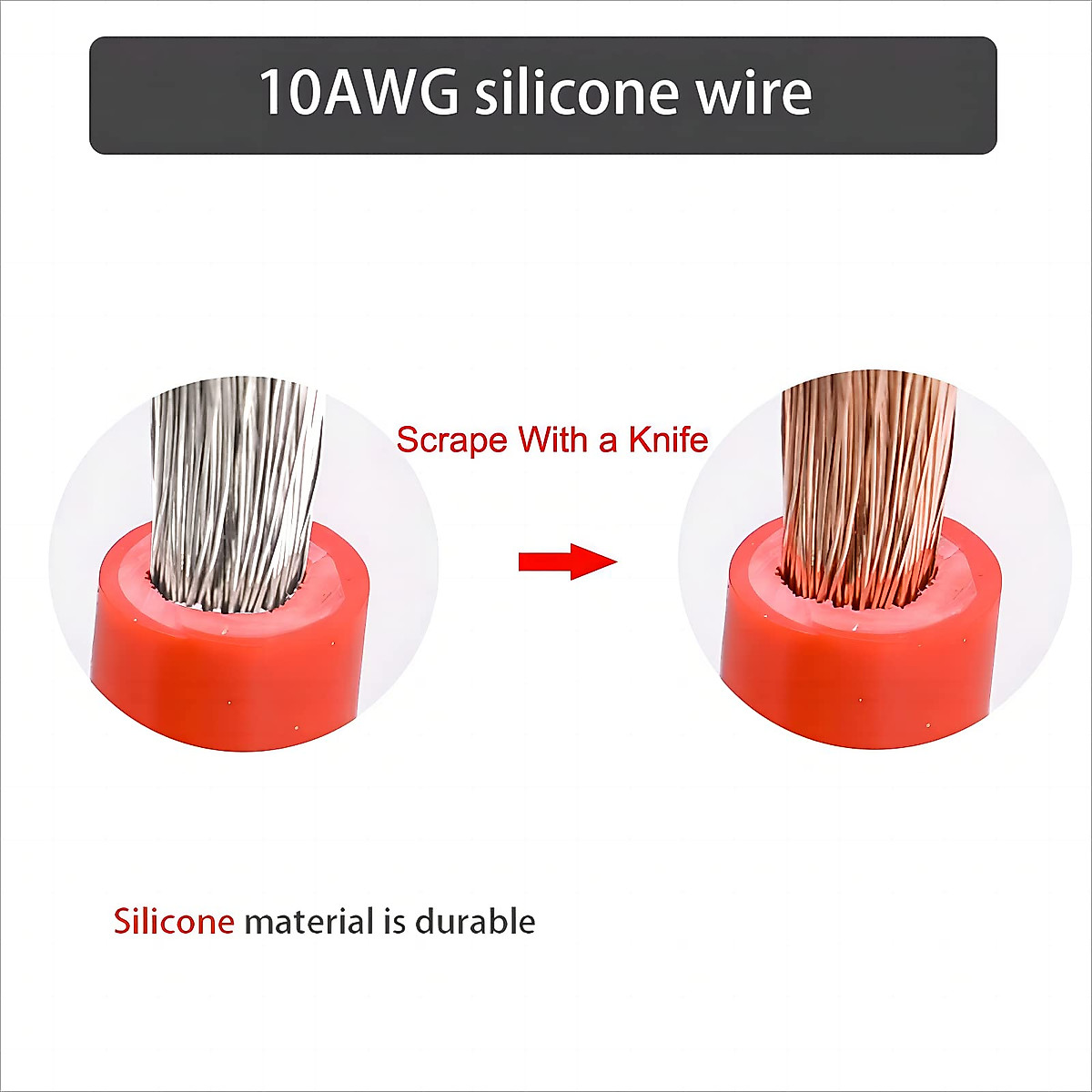 KUNCAN EC5 Jump Starter Cable with Battery Clamps - 12V Replacement Alligator Clips to EC5 Connector Car Jumper Cable for Emergency Portable Car Jump Start Battery Booster Cable 10AWG Silicone Wire