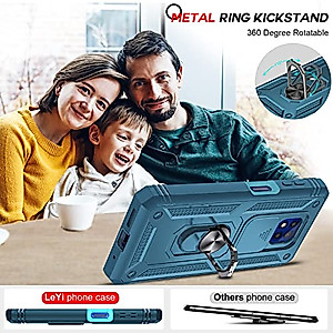 LeYi for Moto G Power 2021 Case: Moto G Power 2021 Case with Slide Camera Cover + [2 Packs] Screen Protector, Full Body Military-Grade Case with Kickstand for Moto G Power 2021, Sea Blue