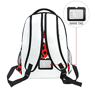 Krafig Ladybug Watercolor Boys Girls Kids School Backpacks Bookbag, Elementary School Bag Travel Backpack Daypack