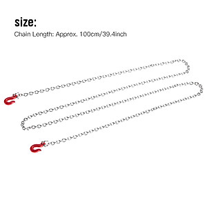 U Shaped Tow Hook, RC Tow Hook Chain for 1/10 Scale Rc Cars, Trailer Chain Metal Assemble Parts for Rc Climbing Crawler Car