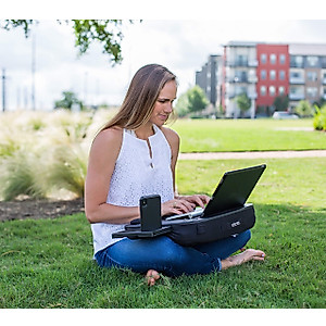 BIRDROCK HOME Multi-Tasking Lap Desk with Memory Foam Cushion | USB Light and Mouse Pad | Fits Laptops Up to 15" | Tablets Up to 9.6" | Smartphones Up to 4" | Black Spackle Top | Home Office