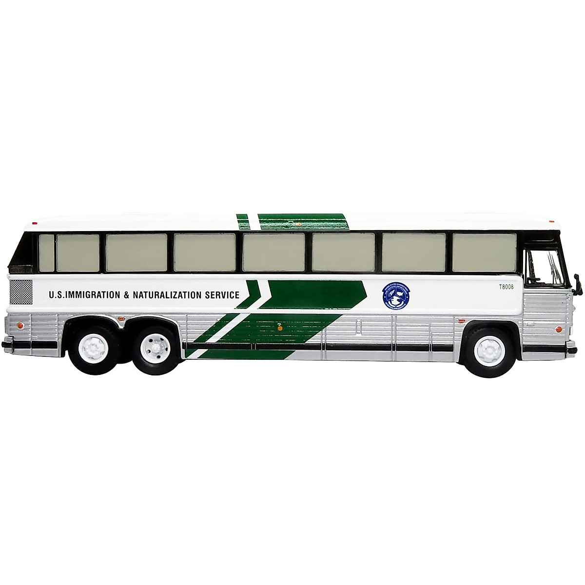 Iconic Replicas MCI MC-12 Coach Classic Bus U.S. Immigration & Naturalization Service Vintage Bus & Motorcoach Collection 1/87 Diecast Model 87-0343