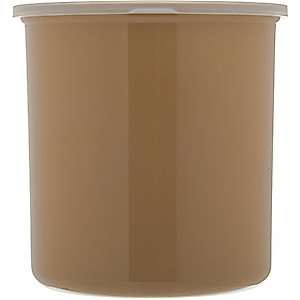 Carlisle FoodService Products Round Storage Container with Lid, 2.7 Quart Crock, Beige