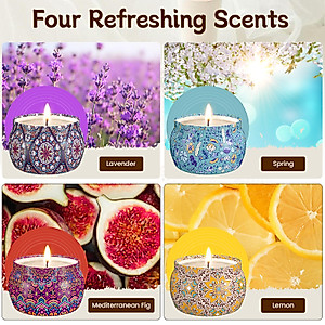 TranquilBliss Scented Candle Present Set, 4 Pack 4.4 Oz Scented Candles, 120H Lasting Burn Candles for Home Scented, Soy Wax, Presents for Women, Ideal Presents for Birthday