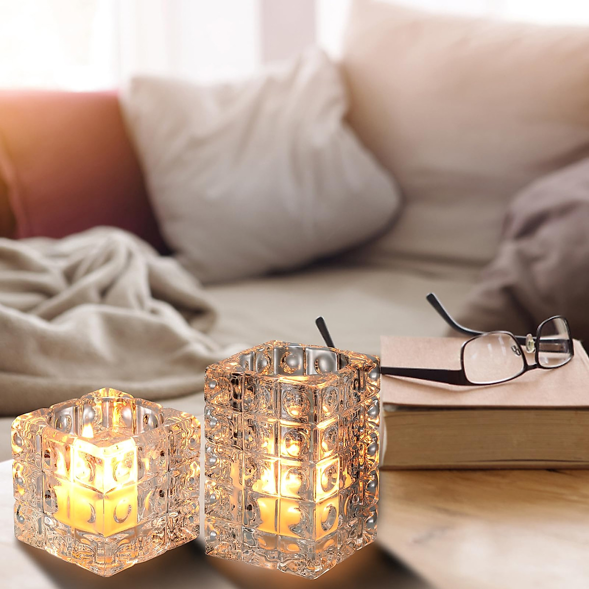 Tuyai Bulk 100 Pack Unscented Clear Cup Tea Light Candles for Dinner, Spa, Party, Wedding,Church, Home Decor Tealights