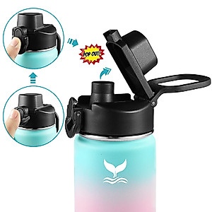 Vmini Push-Button Flip Lid, Compatible with Hydro Flask Wide Mouth Water Bottle, Wide and Rotating Handle, Easy to Carry - Leak-Proof, Compatible with Most Wide Mouth Water Bottles