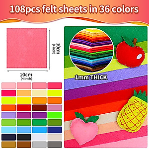 108pcs Felt Sheets + 2310pcs Googly Wiggle Eyes, Art and Craft Supplies.