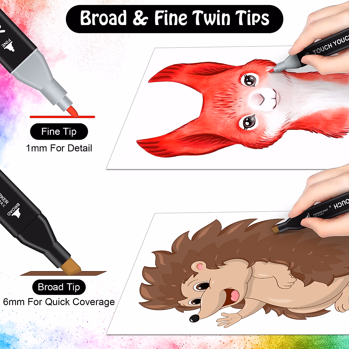 Alcohol Markers Set, 80 Color Dual Tip Art Markers for Kids & Adults, Drawing & Painting Pens with Case