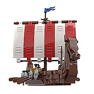 DIYI The Viking Ship Model Building Kit, Medieval Themed Design Style Modeling Pirate Ship Building Bricks Toy, MOC Building Blocks Compatible with Lego Viking Ship (314 Pieces)
