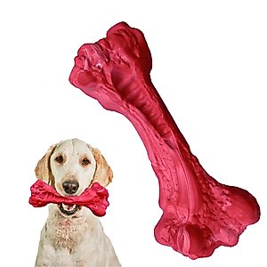 TECHPET Indestructible Dog Toy, Tough Dog Toys for Aggressive Chewers, Rubber Dog Teething Toys, Dog Toys to Keep Them Busy, Dog Bones Made with Rubber for Medium Large Dog
