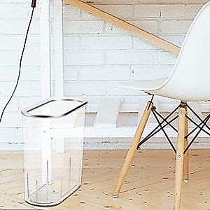 Okllen 2 Pack Plastic Small Trash Can, Clear Rectangle Wastebasket Trash Bin, Garbage Container Slim Trash Can for Bathroom, Kitchen, Dorm, Home, Office, 12.4" L x 5.3" W x 11" H